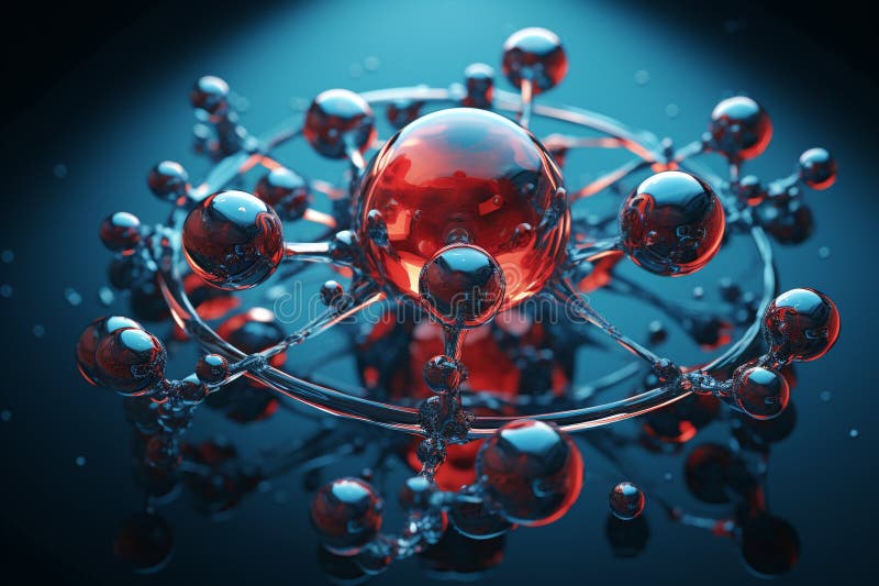 Round Water Molecules Connected with Each Other. Generative AI Stock ...