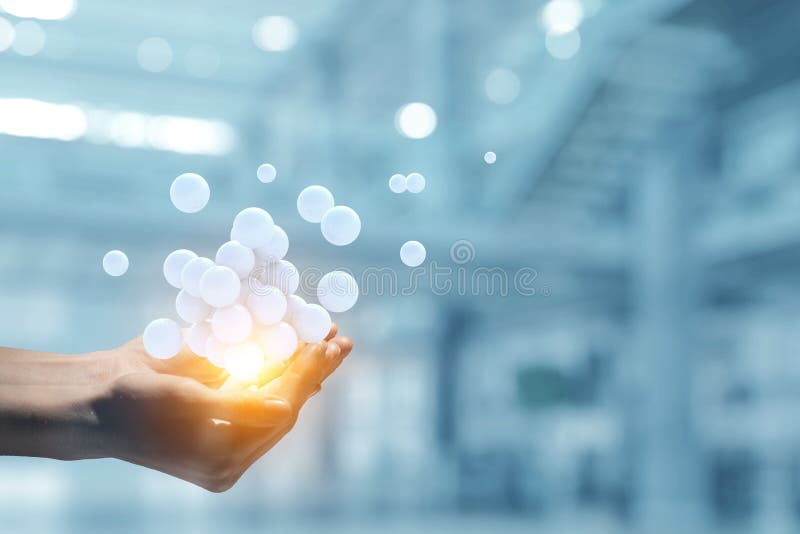 Science Concept with Sphere Model Stock Image - Image of glowing ...