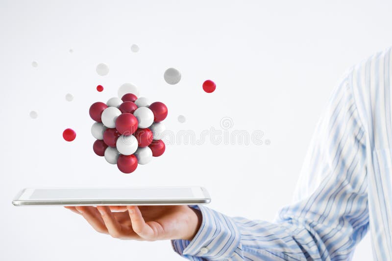 Science Concept with Sphere Model Stock Photo - Image of pointing ...