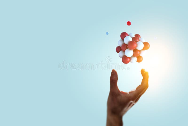 Science Concept with Sphere Model Stock Photo - Image of hand, idea ...
