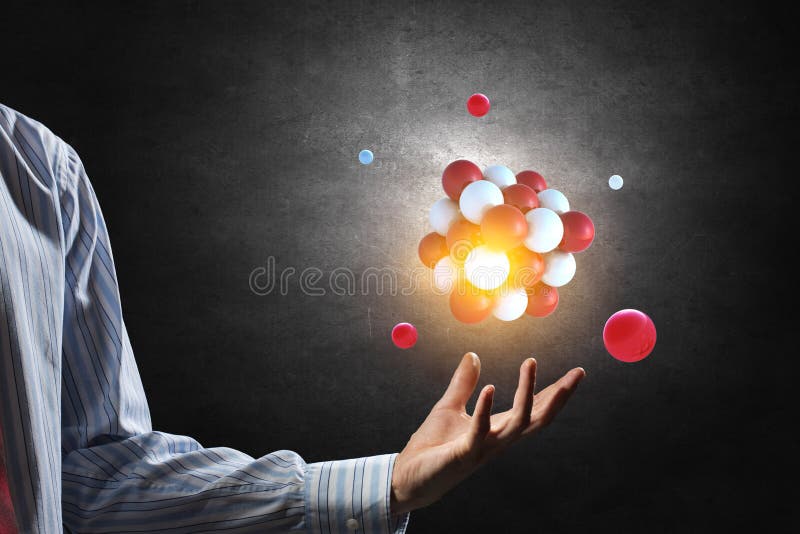Science Concept with Sphere Model Stock Photo - Image of finger, idea ...