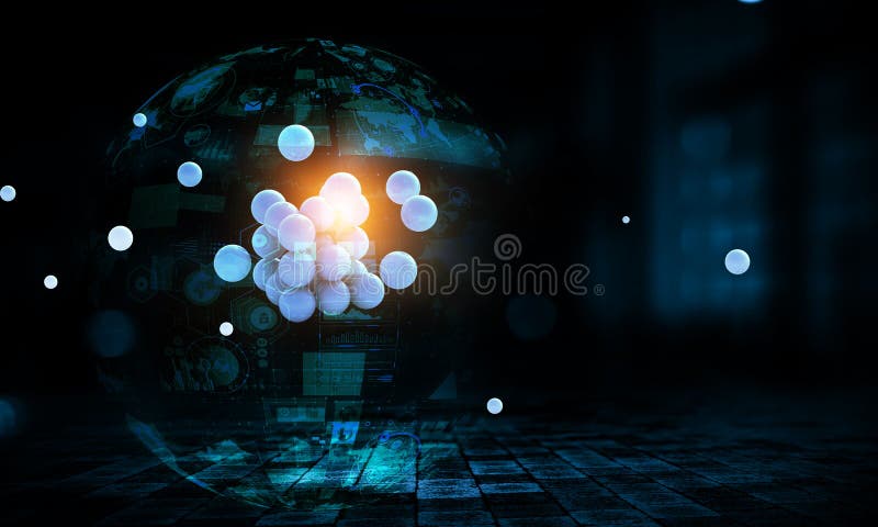 Science Concept with Sphere Model Stock Illustration - Illustration of ...