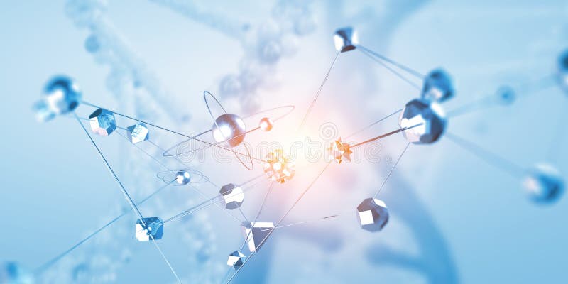 Science Concept with Sphere Model Stock Illustration - Illustration of ...