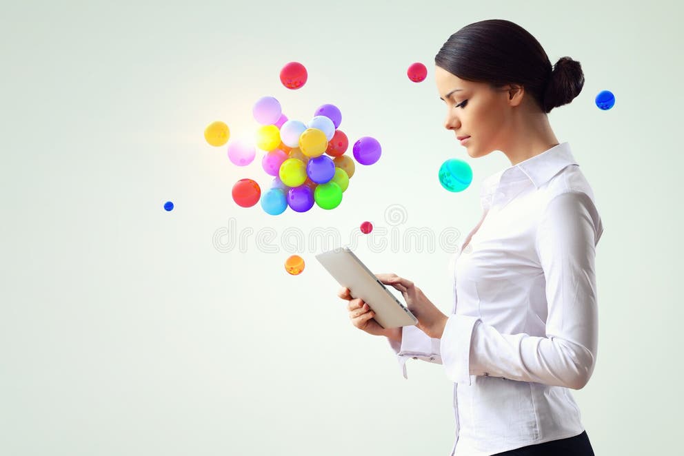 Science Concept with Sphere Model . Mixed Media Stock Image - Image of ...