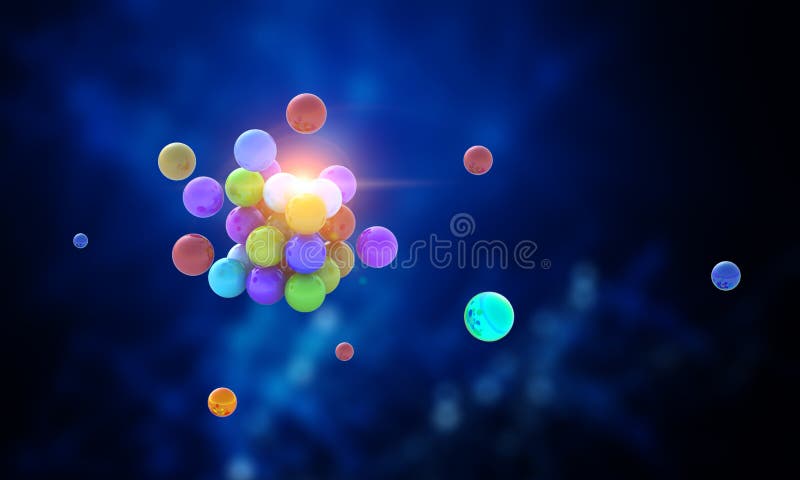 Science Concept with Sphere Model Stock Illustration - Illustration of ...