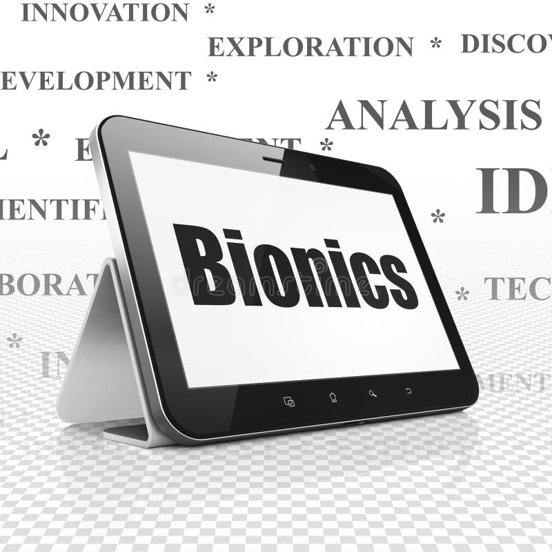 Science Concept: Tablet Computer with Bionics on Display Stock ...