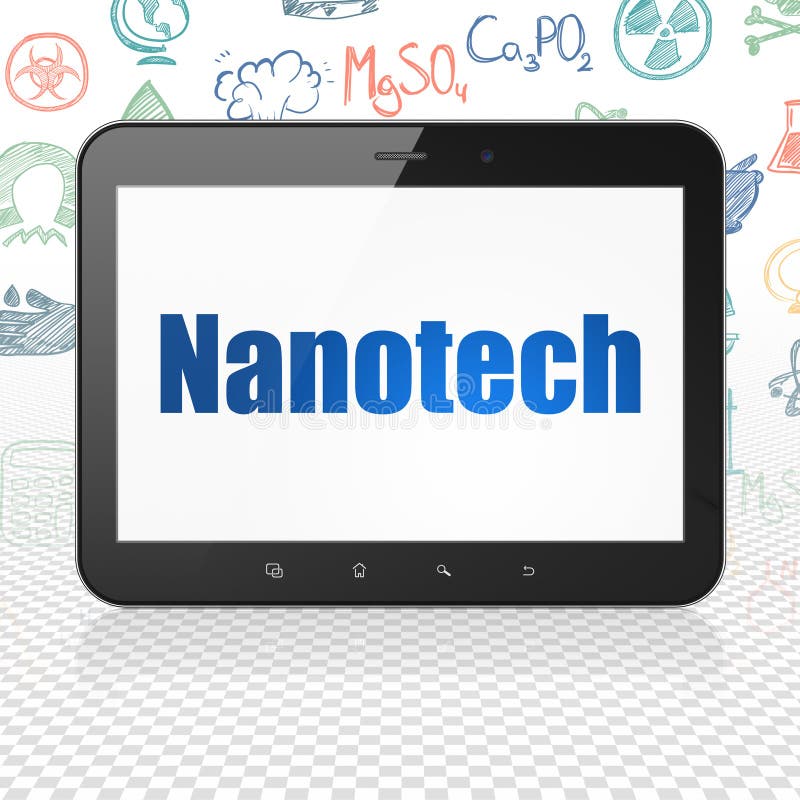 Science Concept: Tablet Computer with Nanotech on Display Stock ...