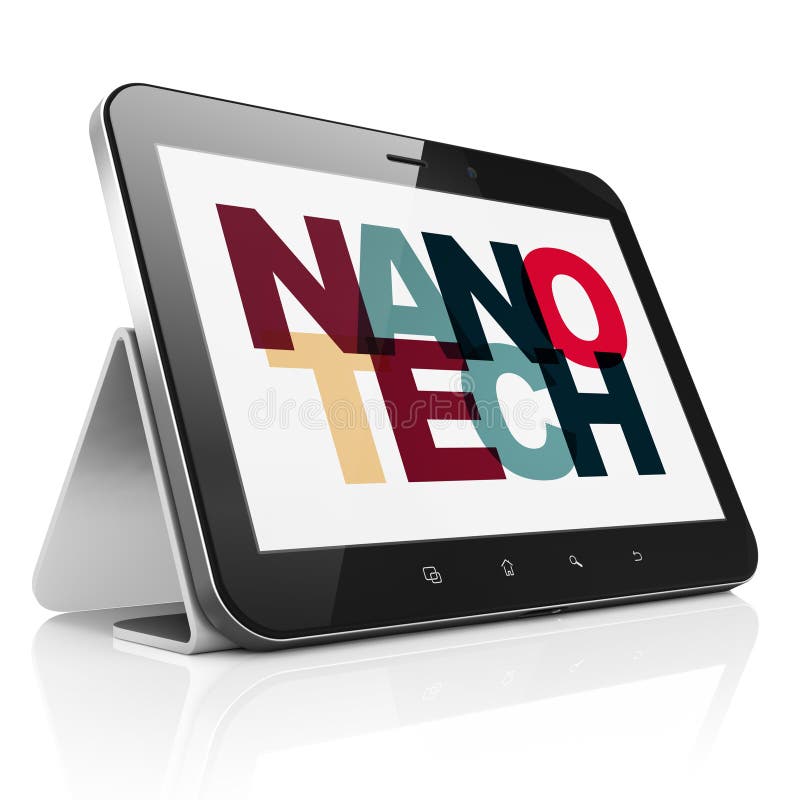 Science Concept: Tablet Computer with Nanotech on Display Stock ...