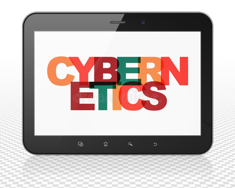 Science Concept: Tablet Pc Computer with Cybernetics on Display Stock ...