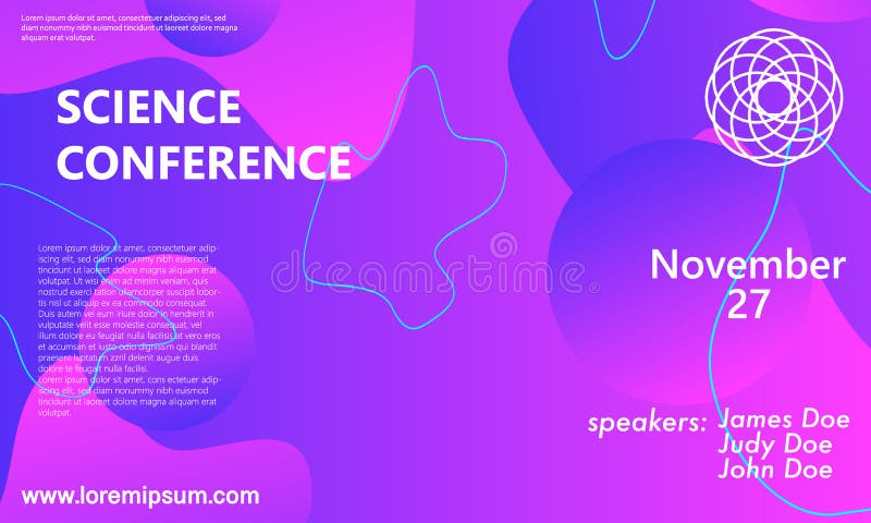 Science Conference Invitation Design Template, Flyer Layout. Geometric ...