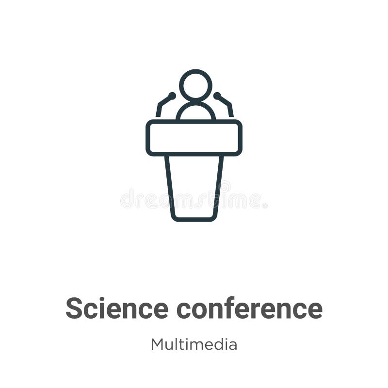 Science Conference Outline Vector Icon. Thin Line Black Science ...