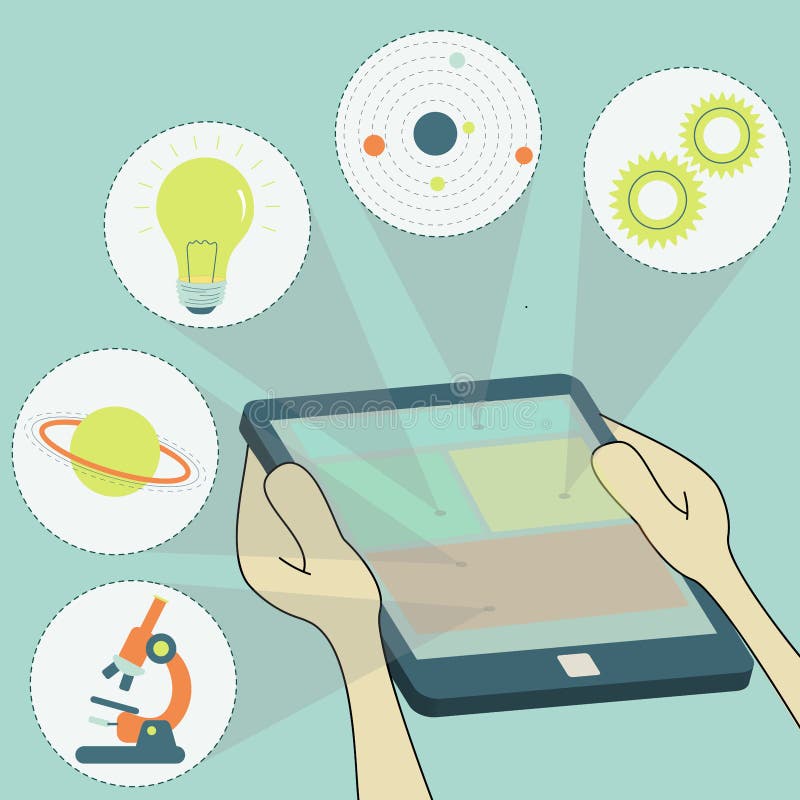 Science Connected through Tablet Stock Vector - Illustration of design ...