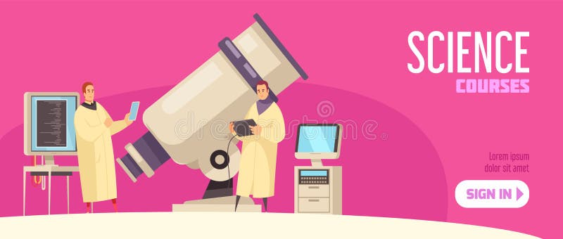 Science Banner Horizontal stock vector. Illustration of advertising ...