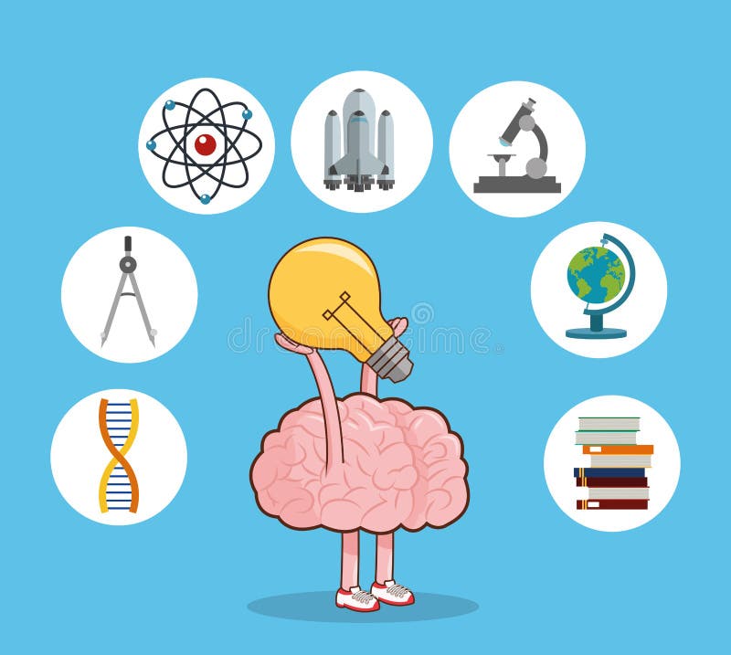 Science Design. Colorfull Illustration. Brain Icon Stock Illustration ...