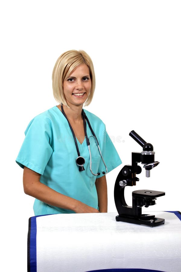 Doctor with microscope stock photo. Image of prevention - 22094318