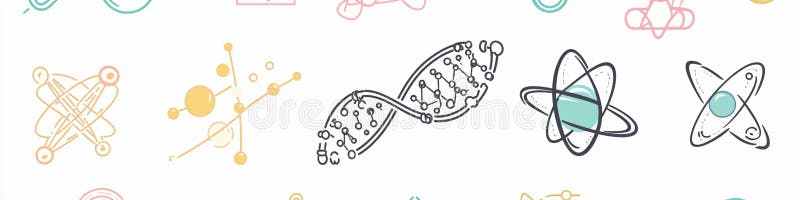 Science Doodle Illustrations Atoms DNA Molecules High Quality Image ...