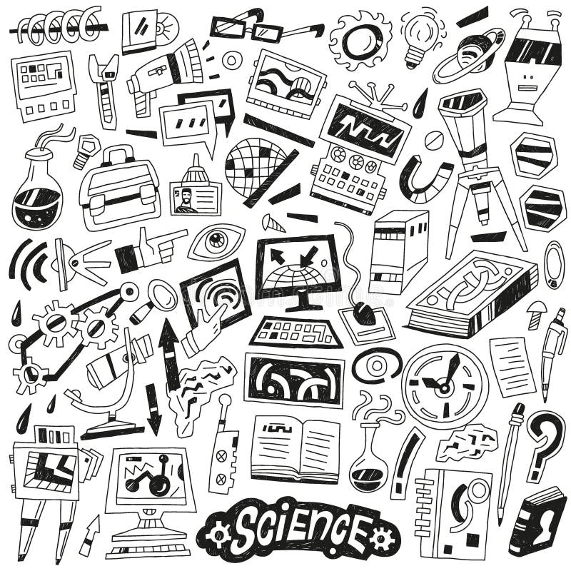 Science - doodles stock vector. Illustration of gear - 32570048