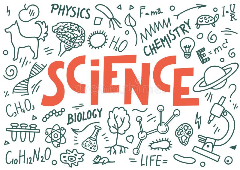 Science Doodles Vector Collection with Cute Design Stock Vector ...