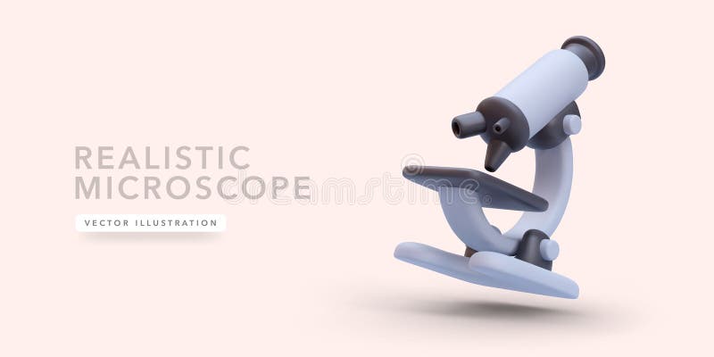 Science and Education Concept Banner with Flying Microscope with Shadow ...