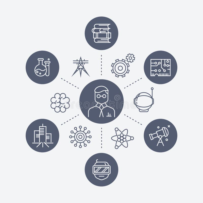 Science or Education Concept with Line Icons Stock Vector ...