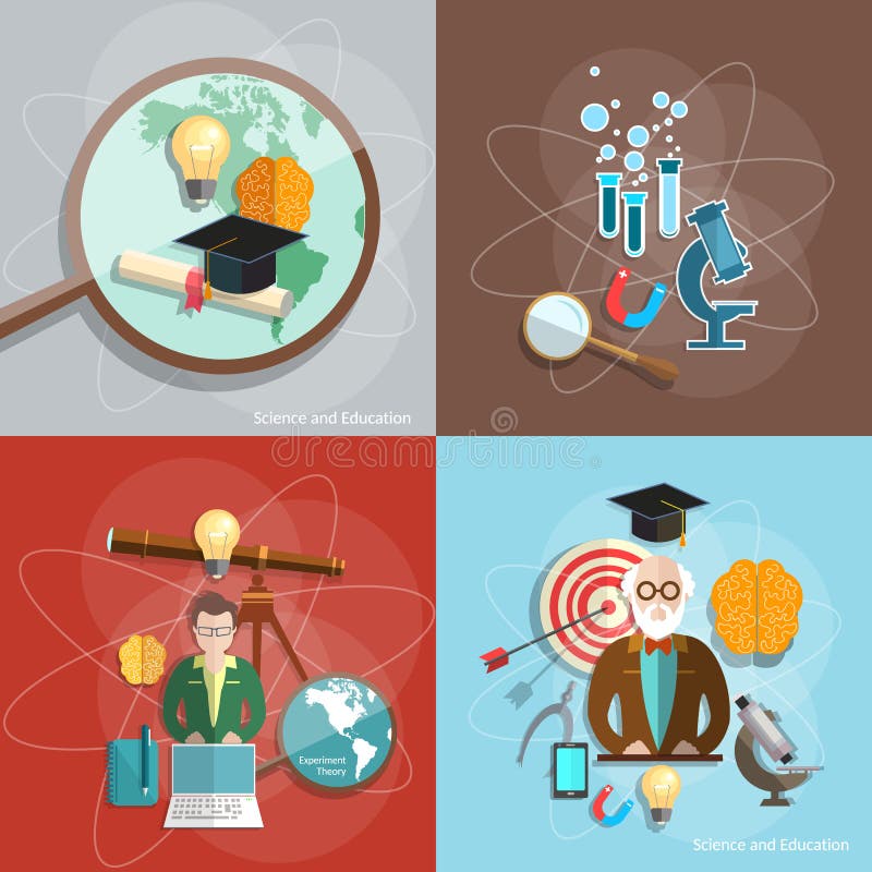 Science and Education Distance Education Professor Teacher Stock Vector ...