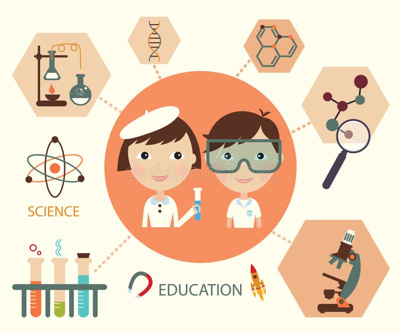 Science and Education Elements Set Stock Vector - Illustration of tube ...