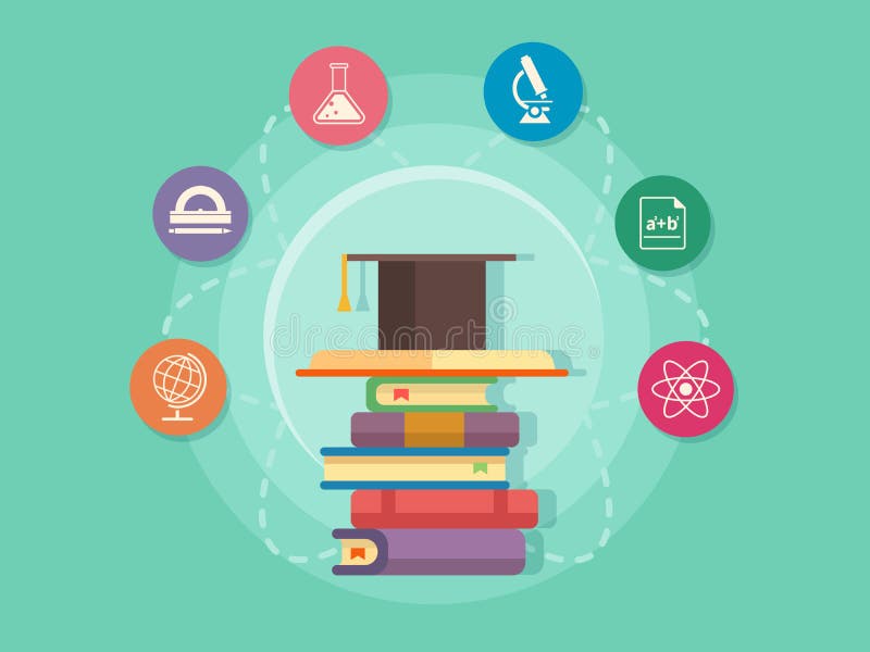 Science Education Flat Style Stock Vector - Illustration of flat ...