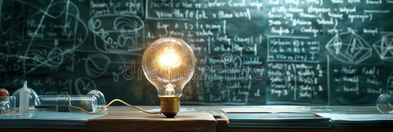 Science and Education Glowing Lamp Symbolizing Scientific Thought Amid ...