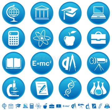 Science & Education Icons Stock Vector - Illustration of emblem, button ...