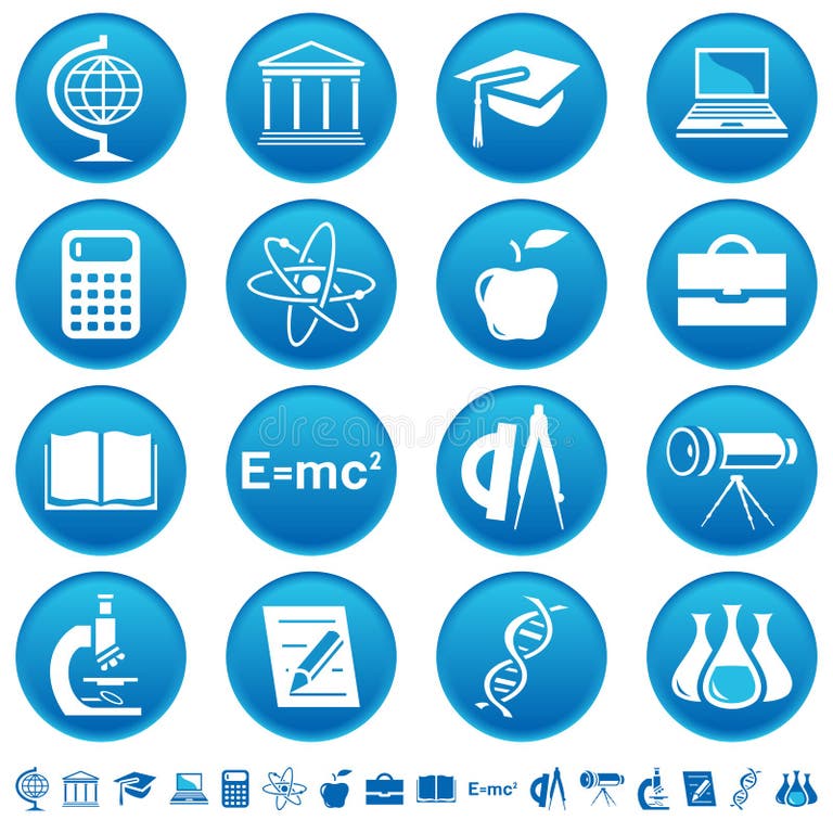 Science & Education Icons Stock Vector - Illustration of emblem, button ...