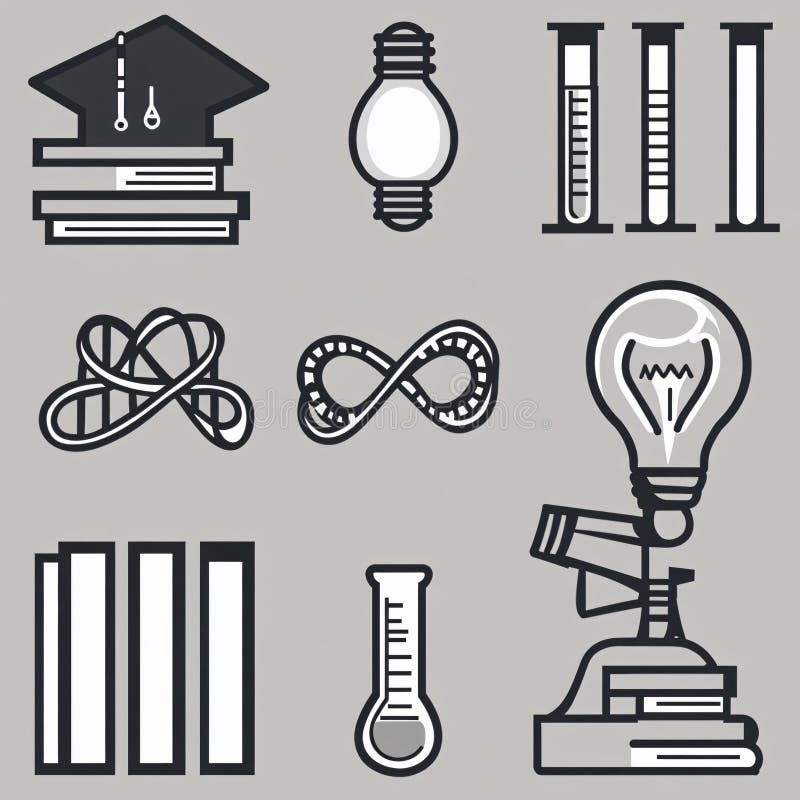 Science Education Icons: Knowledge, Innovation, High Quality Image ...