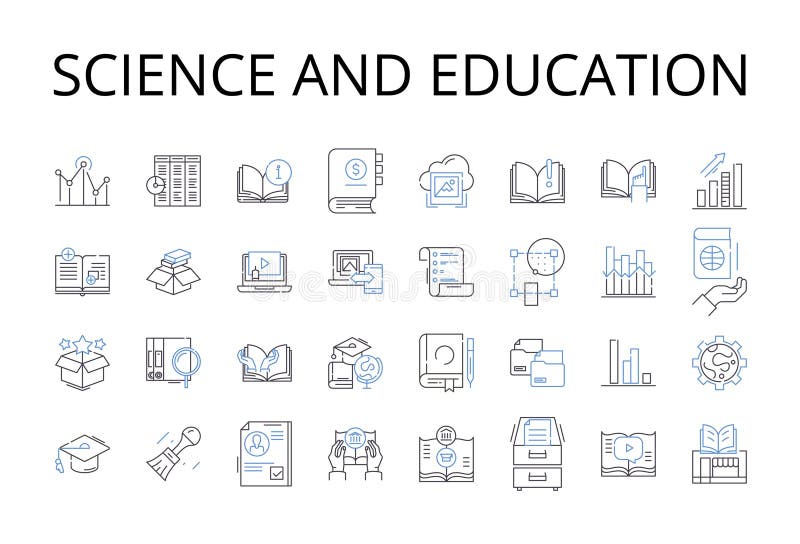 Science and Education Line Icons Collection. Knowledge, Intelligence ...