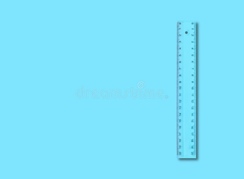 Science and Education - Plastic Blue School Ruler Isolated Blue Stock ...