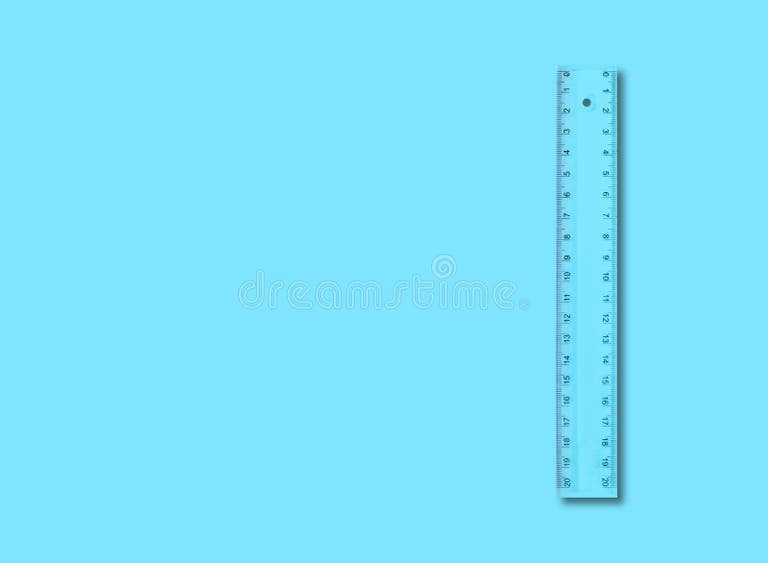 Science and Education - Plastic Blue School Ruler Isolated Blue Stock ...