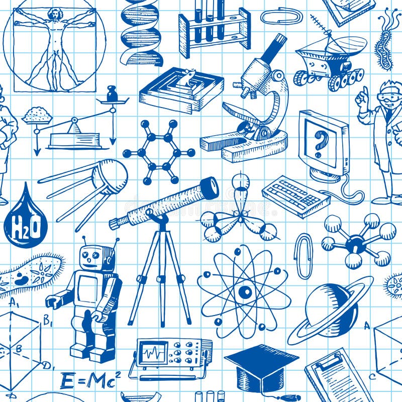 Science seamless pattern stock vector. Illustration of doodle - 28819835