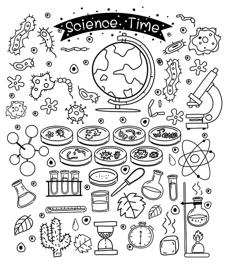 Science Element in Doodle or Sketch Style Isolated on Transparent ...