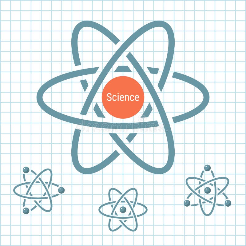 Science Element with Rotating Atoms on Paper Stock Vector ...