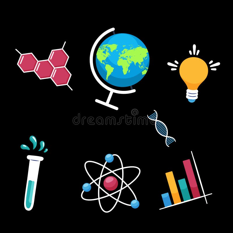 Modern Science Element Design Vector Background. Collection of Colorful ...