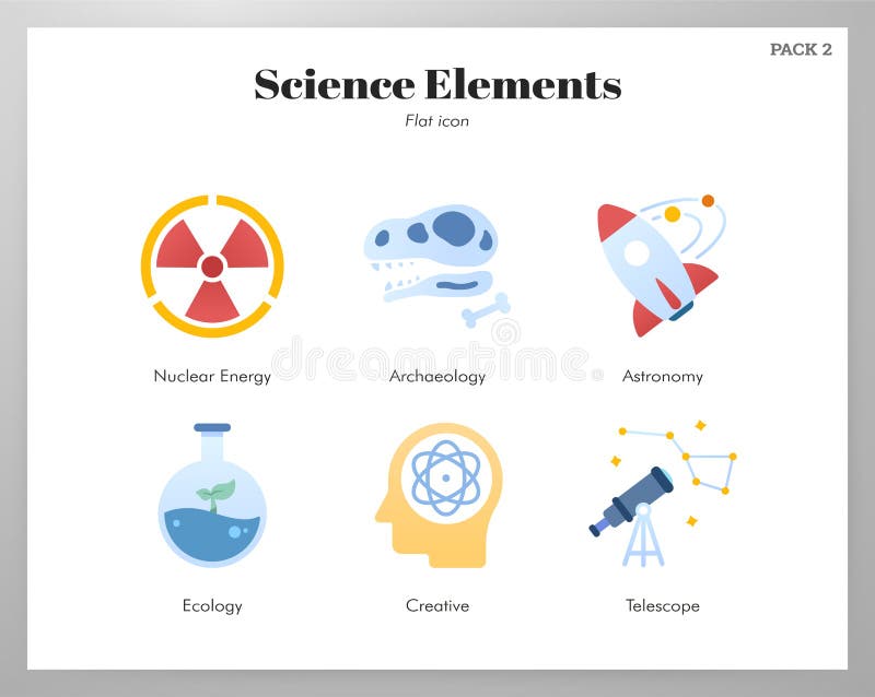 Science Elements Flat Illustration Stock Vector - Illustration of ...