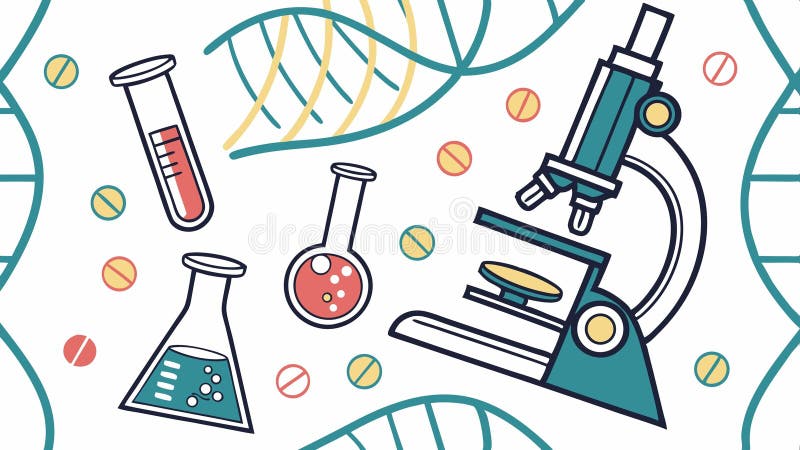 Science Elements Microscope Dna Test Tubes Vector Design Generative AI ...