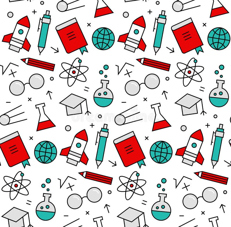 Science Elements Seamless Icons Pattern Stock Vector Image 64983672