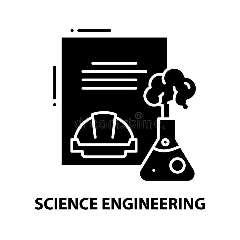 Science Engineering Icon, Black Vector Sign with Editable Strokes ...