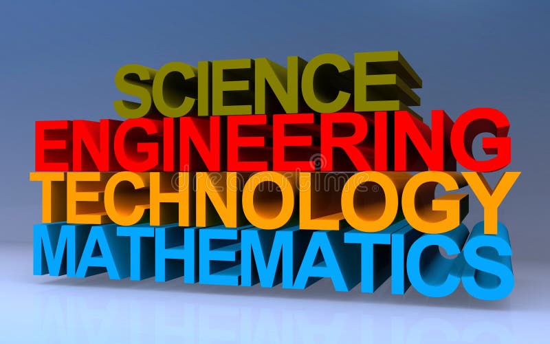 Science Engineering Technology Mathematics on Blue Stock Illustration ...