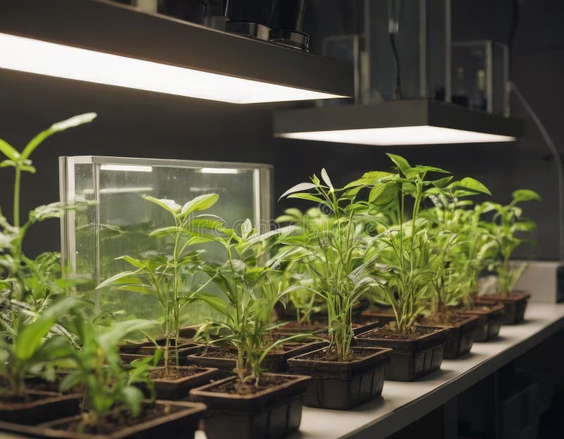 Science, Environment and Biotechnology Concept. Growing and Studying ...