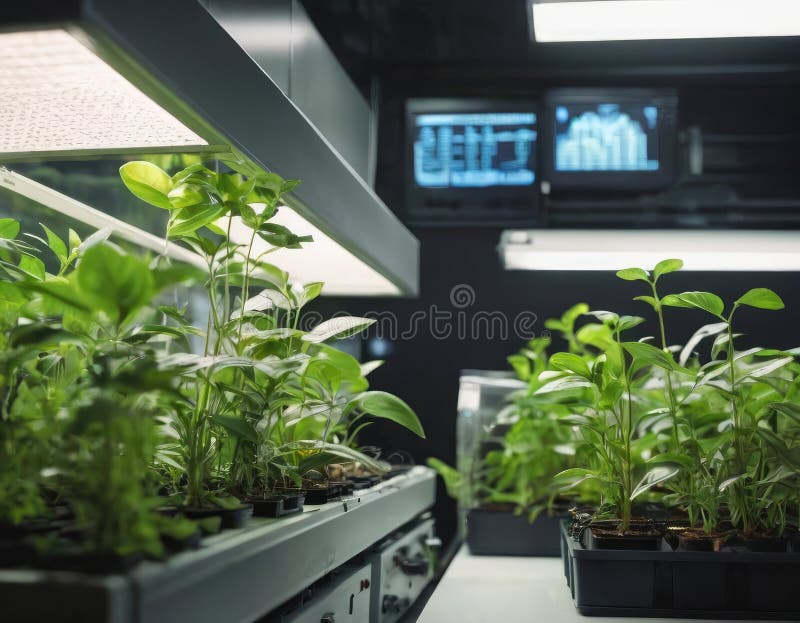 Science, Environment and Biotechnology Concept. Growing and Studying ...