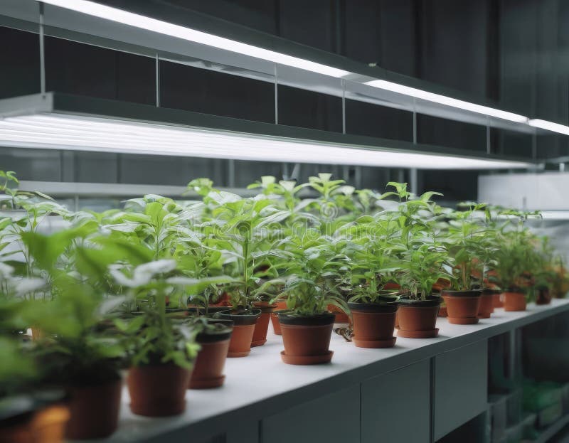 Science, Environment and Biotechnology Concept. Growing and Studying ...