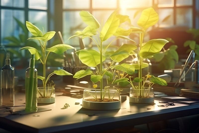 Growing and Studying Plants in Laboratory. Generative AI Stock ...