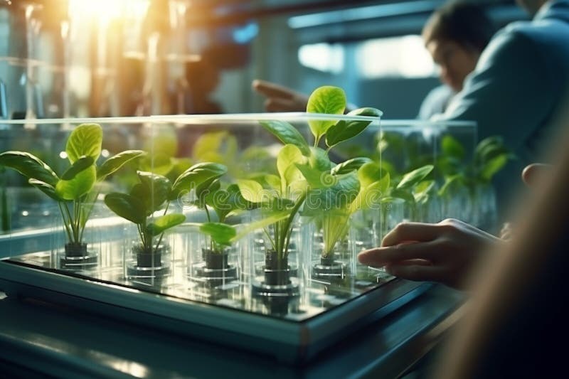 Growing and Studying Plants in Laboratory. Generative AI Stock ...