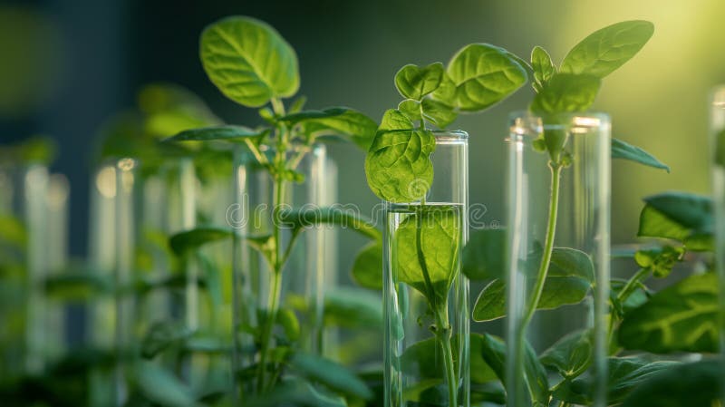 Science, Environment and Biotechnology Concept. Growing and Studying ...