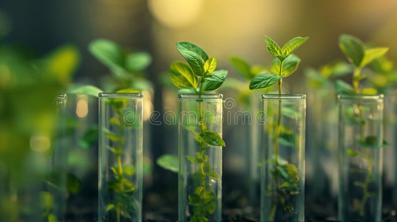 Science, Environment and Biotechnology Concept. Growing and Studying ...